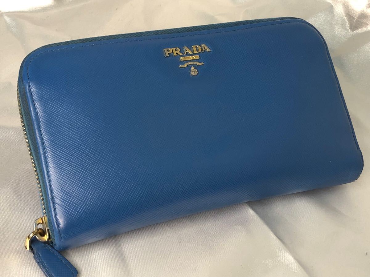 Yahoo!オークション - 超美品 PRADA プラダ 長財布 ラウンドファスナー...