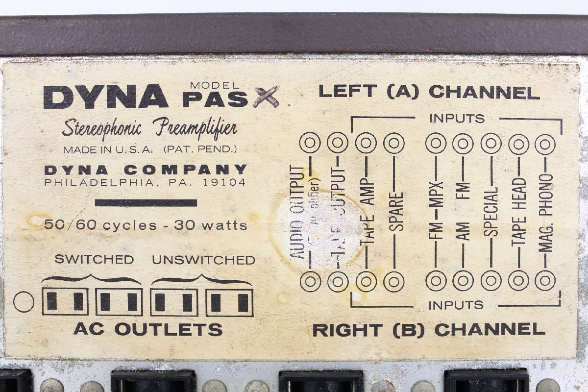 Yahoo!オークション - 【ト福】 DYNA ダイナ PAS STEREO PREAMPLIFIER ...
