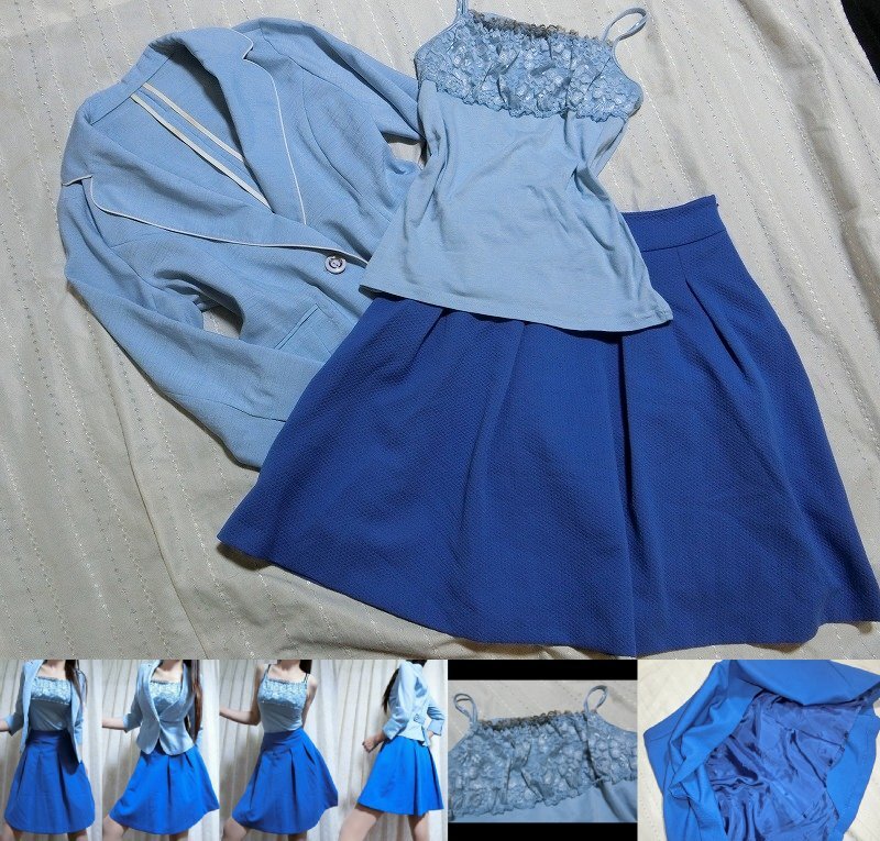 Yahoo!オークション - T78 お色が綺麗です 清楚スーツセットアップ風コ...