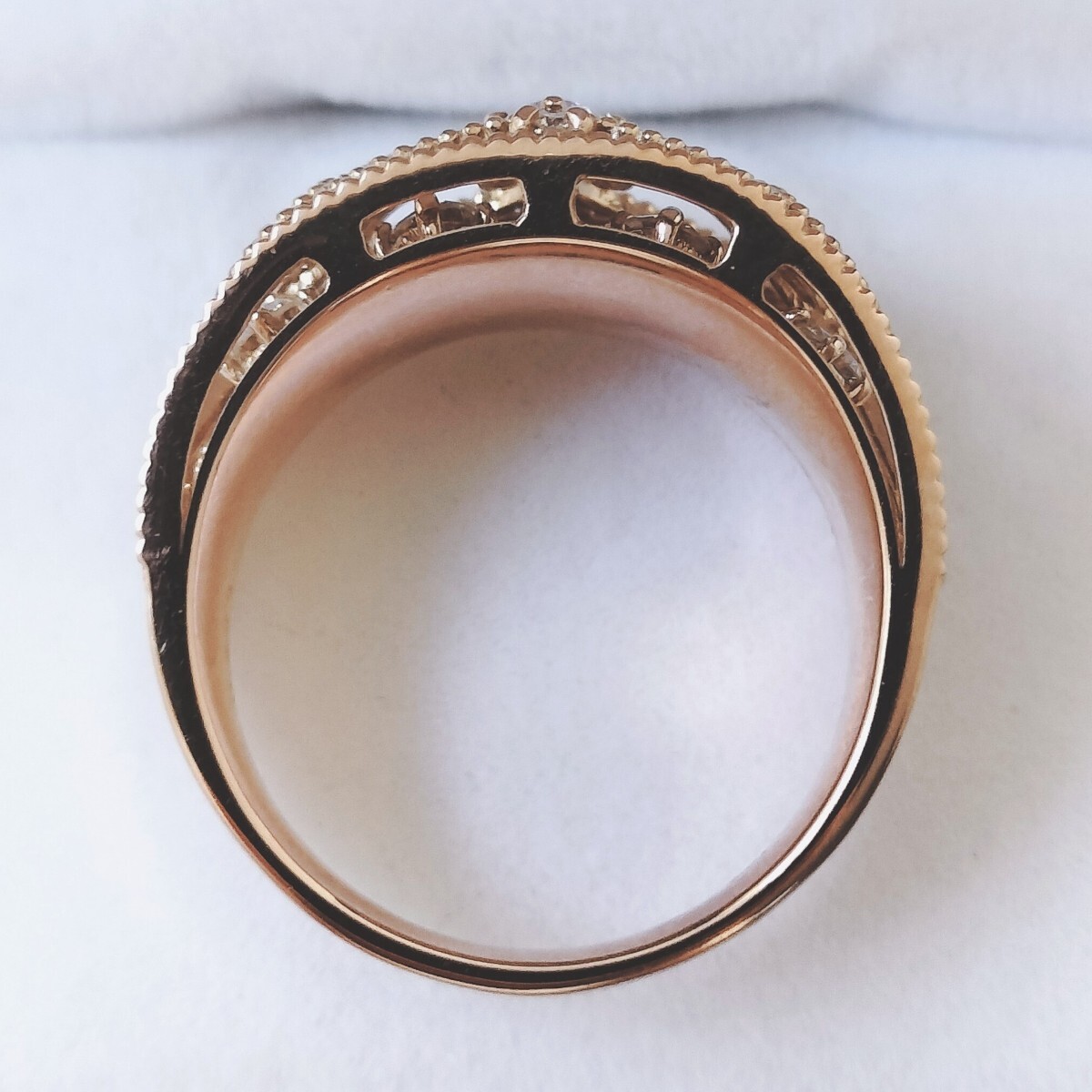 Yahoo!オークション - ダイヤモンド ミル打ち リング K18PG 0.50ct 7.7...