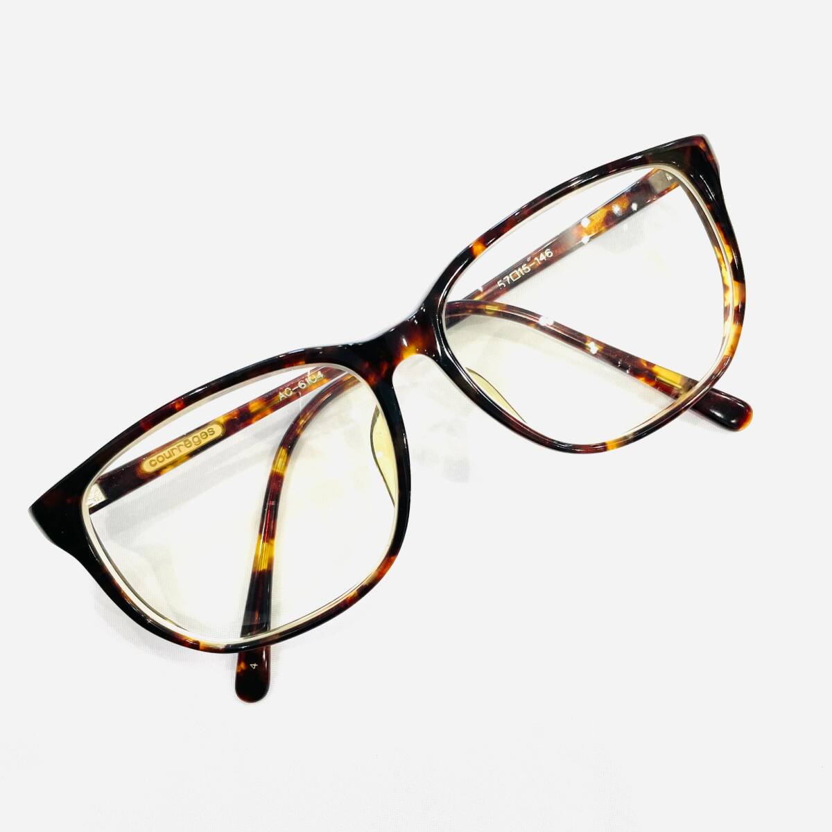 Yahoo!オークション - 1円～ courreges クレージュ 眼鏡 メガネ ブラウ...