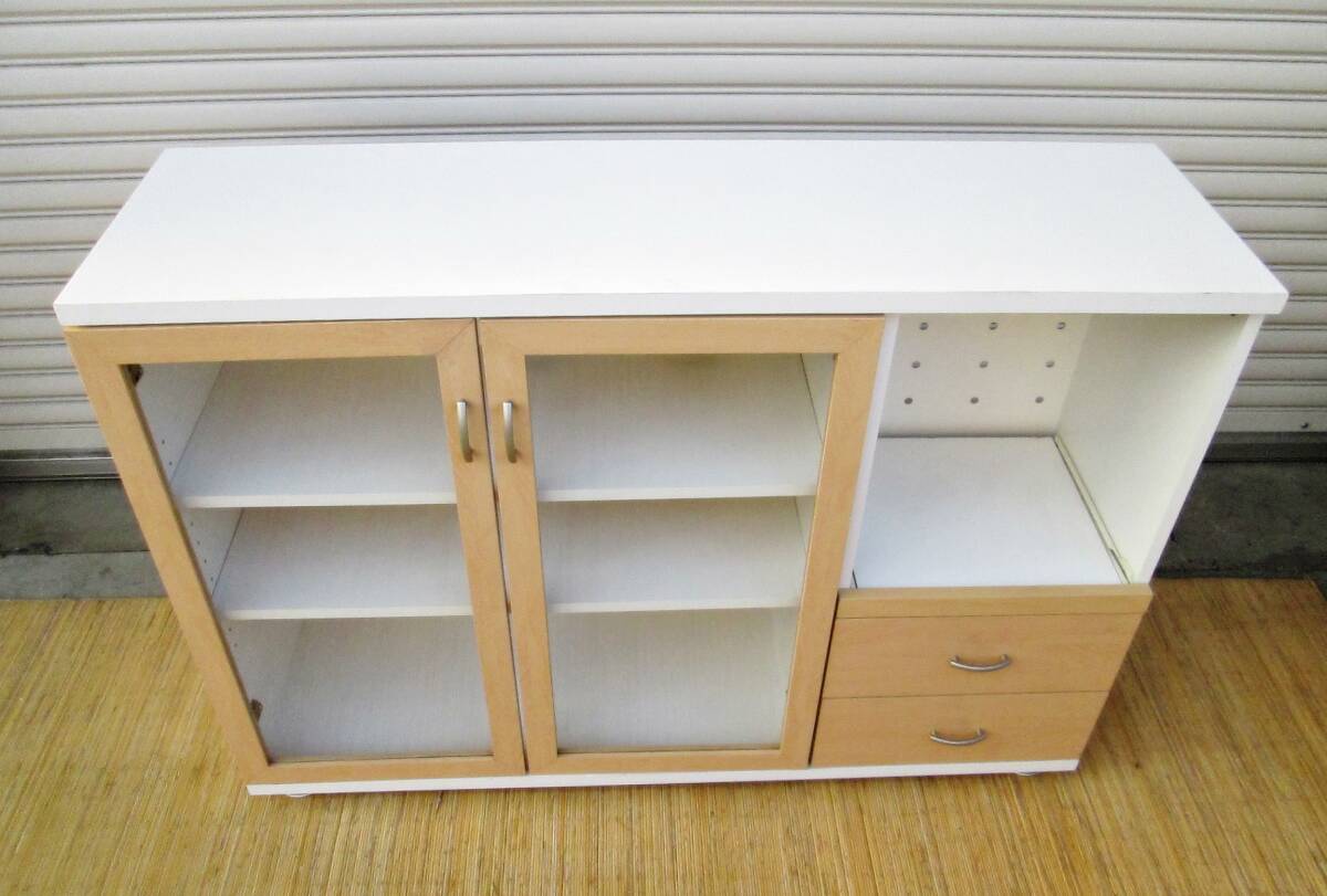 キッチンカウンター キャビネット キッチンボード 食器棚 レンジ台 収納棚 キッチンラック スライドトレー カップボード(キッチンカウンター)｜売買されたオークション情報、yahooの商品情報 ...