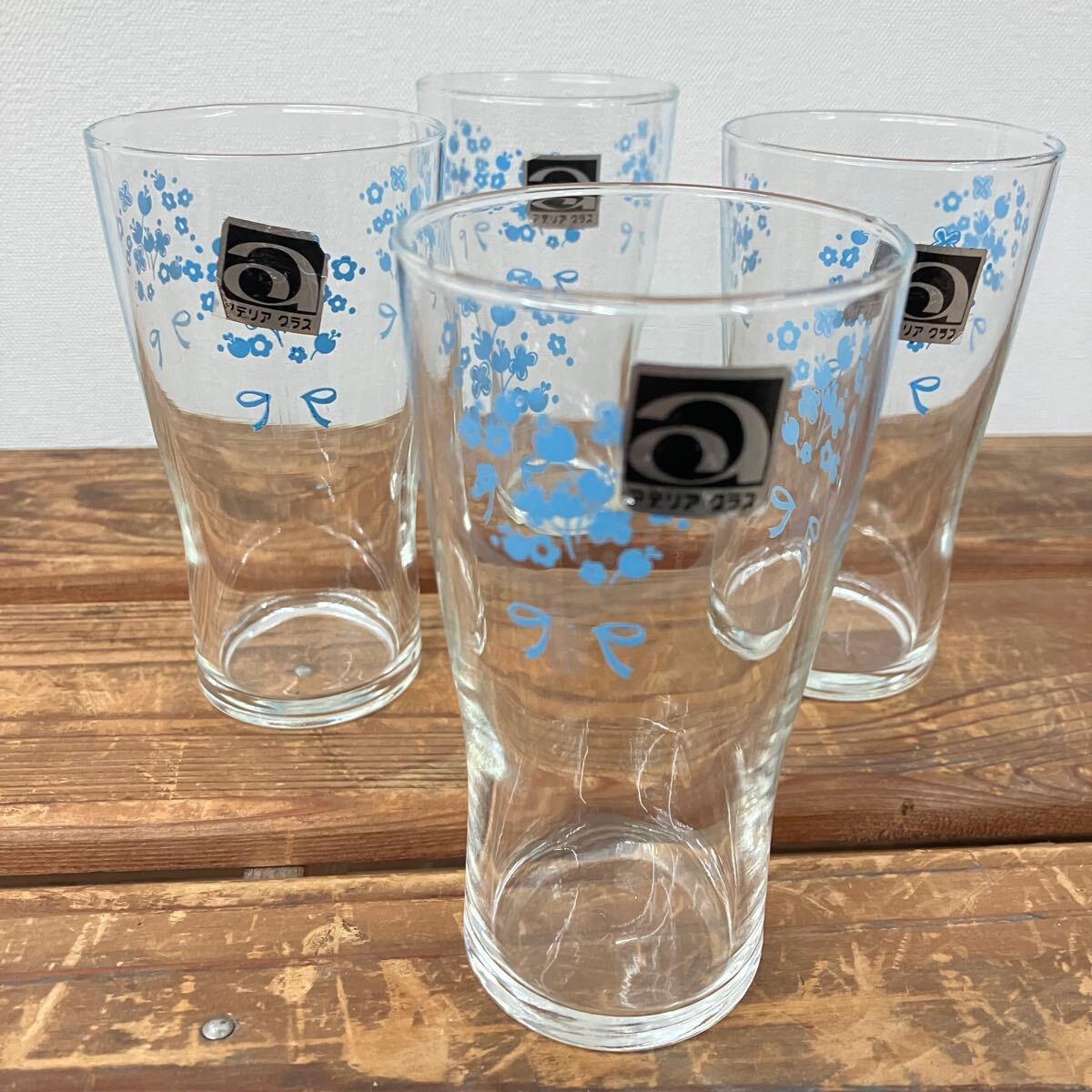 Yahoo!オークション - ADERIA アデリアグラス 水色のフラワーブーケ 昭...