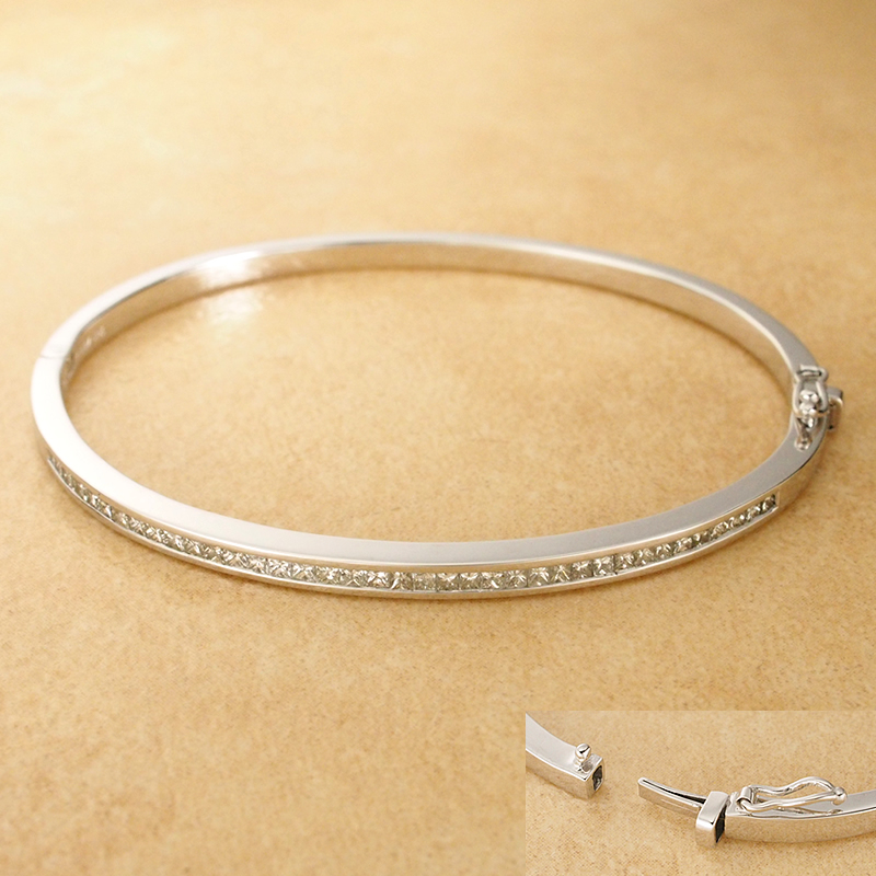 Yahoo!オークション - ダイヤモンド/1.05ct バングル K18WG