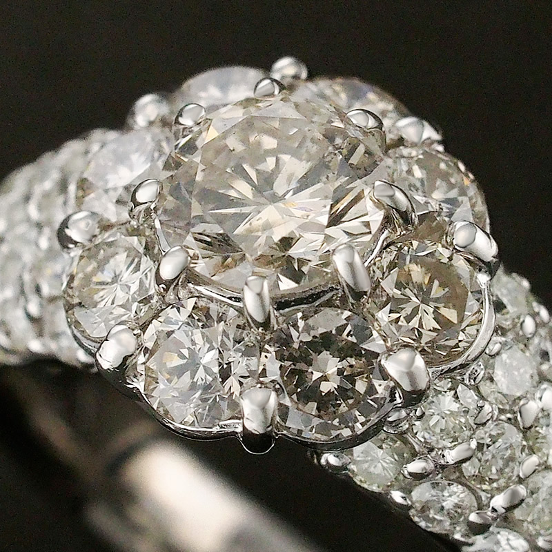 Yahoo!オークション - ダイヤモンド/0.65ct ダイヤ/1.88ct デザイン リ...