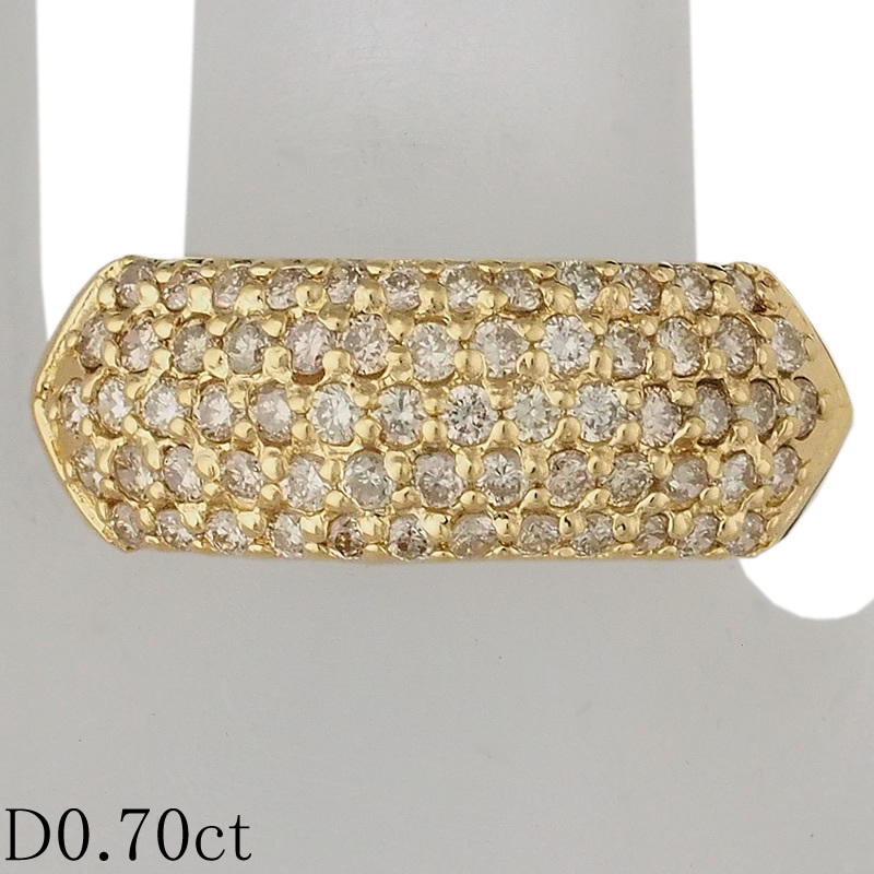 Yahoo!オークション - ダイヤモンド/0.70ct リング K18YG 14号