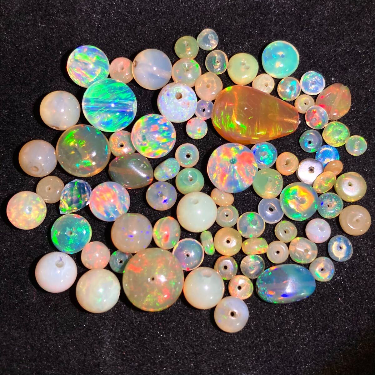 Yahoo!オークション - 遊色効果 オパールアクセサリーパーツおまとめ42...