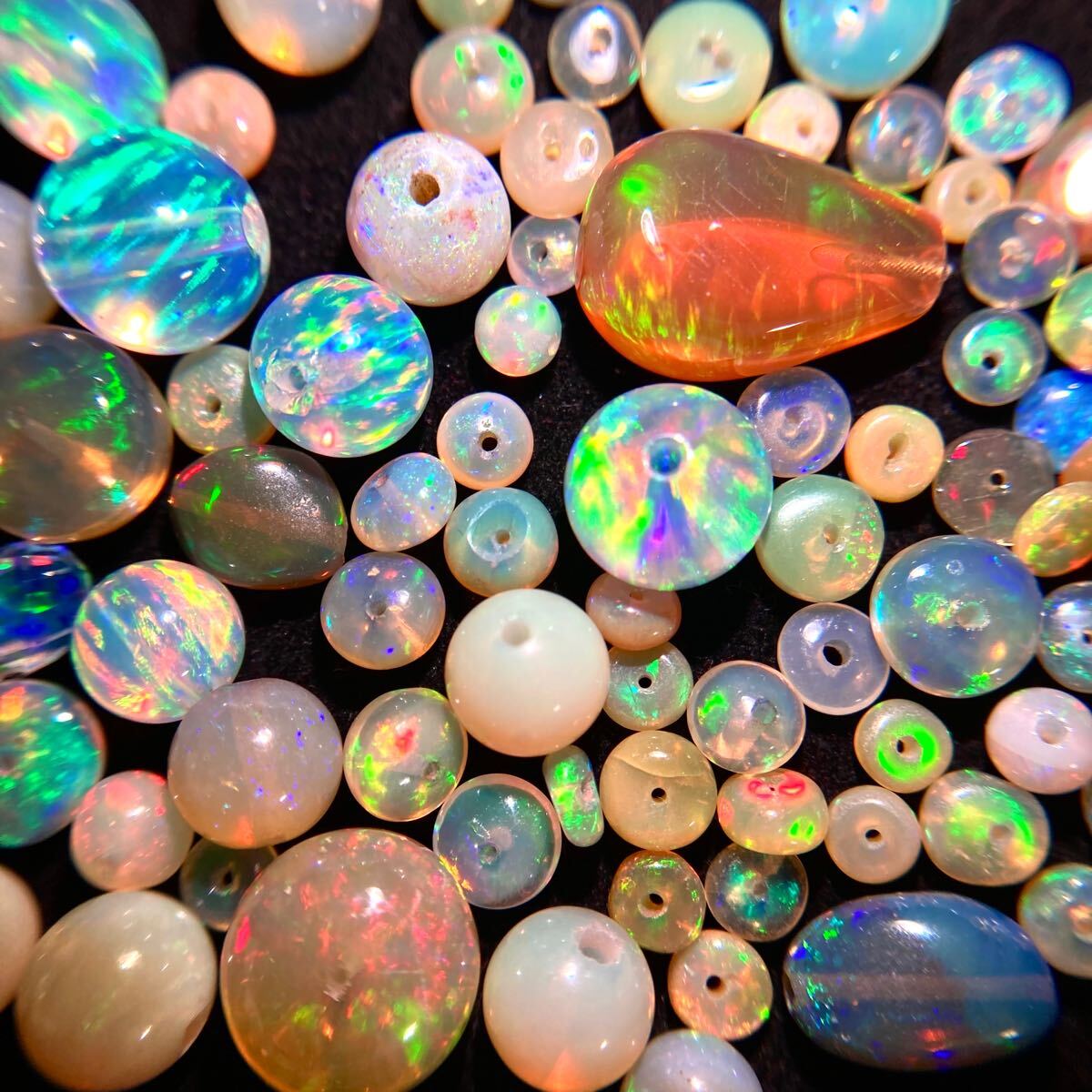 Yahoo!オークション - 遊色効果 オパールアクセサリーパーツおまとめ42...