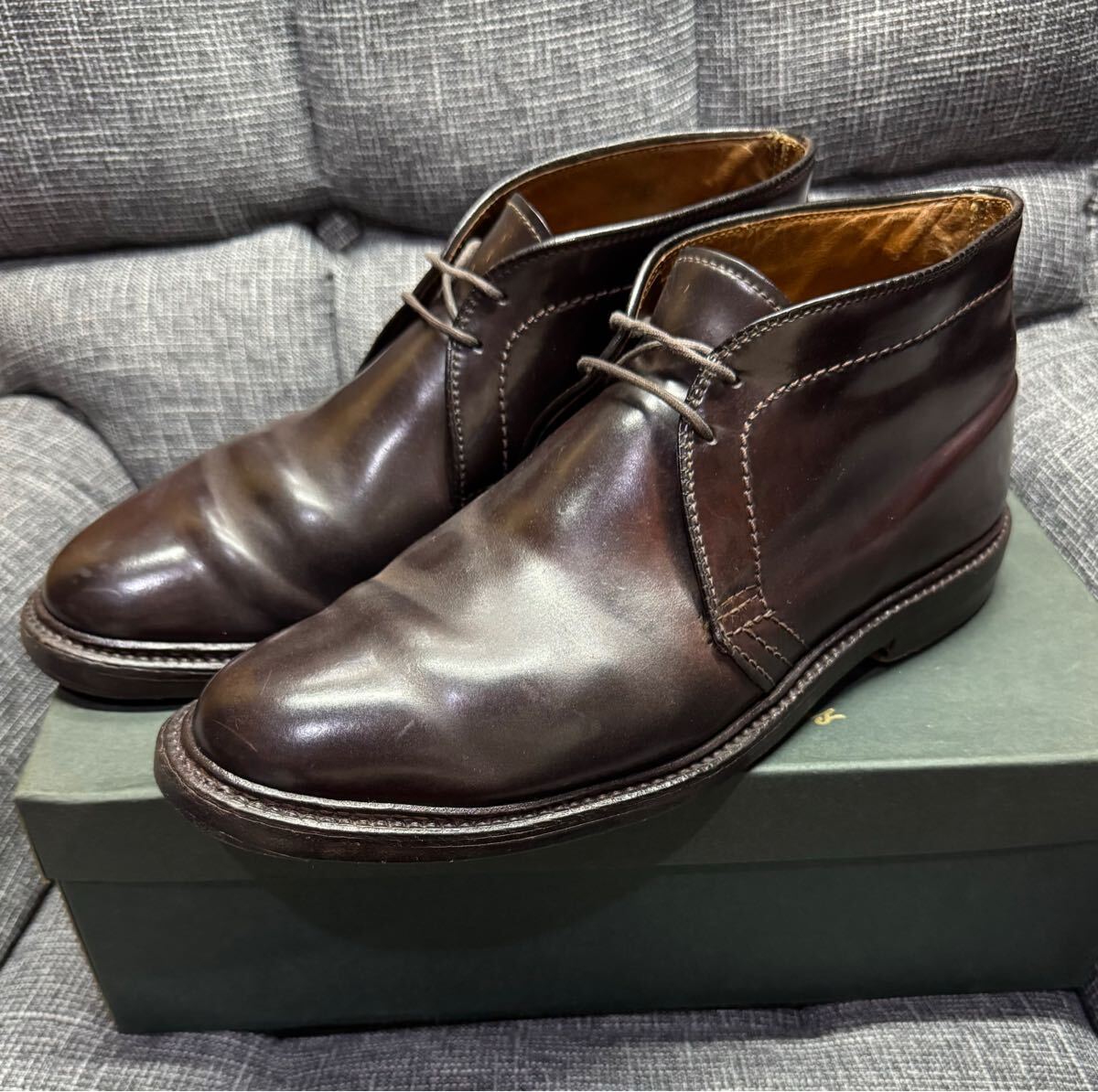 Yahoo!オークション - ALDEN 1339 シェルコードバン 8E バーガンディ ...