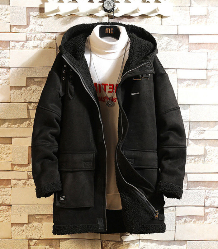 Yahoo!オークション - ムートンコート メンズコート 裏ボア ミドル丈コ...