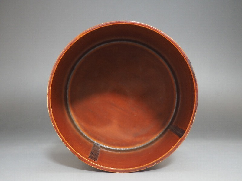 Yahoo!オークション - A3448 春慶塗 和堂 瓢図 曲建水 古い 時代物 古...