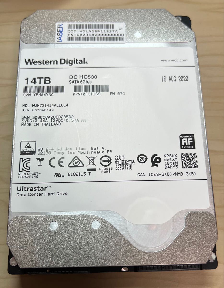 Yahoo!オークション - [美品 通電時間2000h]大容量HDD WD 14TB HC530 3...