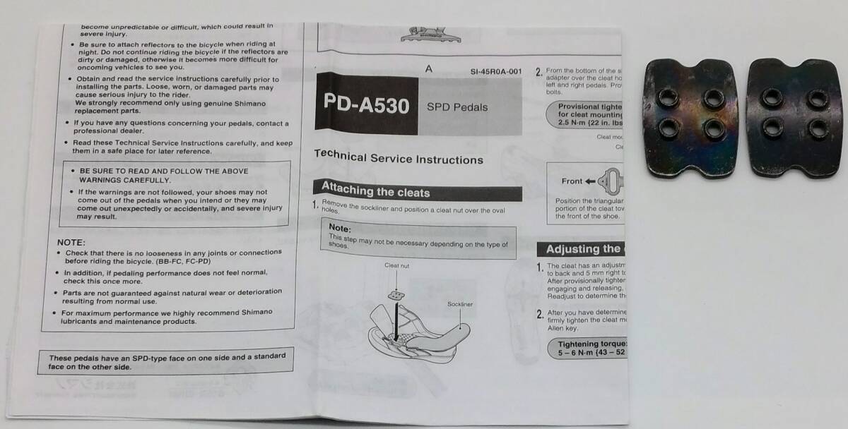 Yahoo!オークション - SHIMANO PD-A530 片面SPDペダル 黒 SM-SH56ナッ...