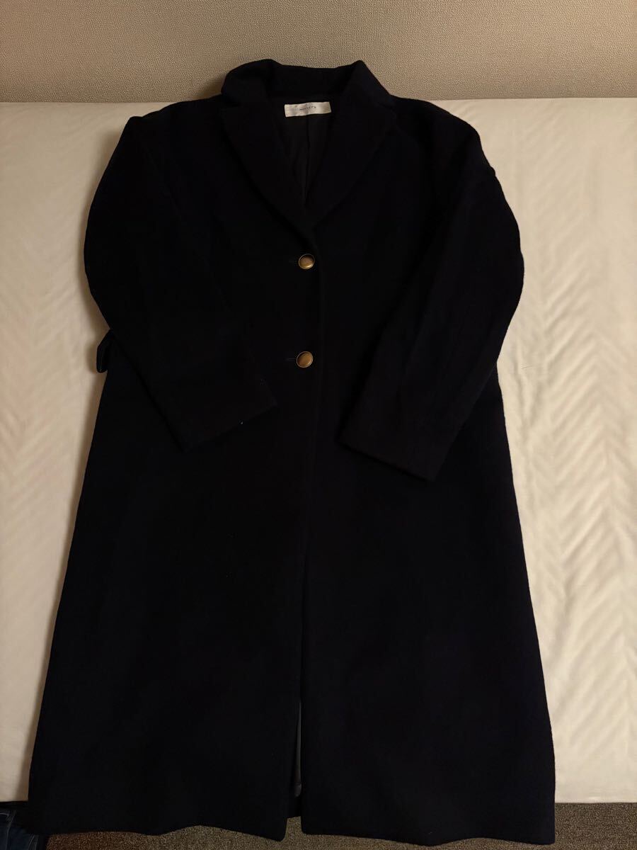 Yahoo!オークション - NOLLEY’S チェスターコート ウール100% ネイビ...