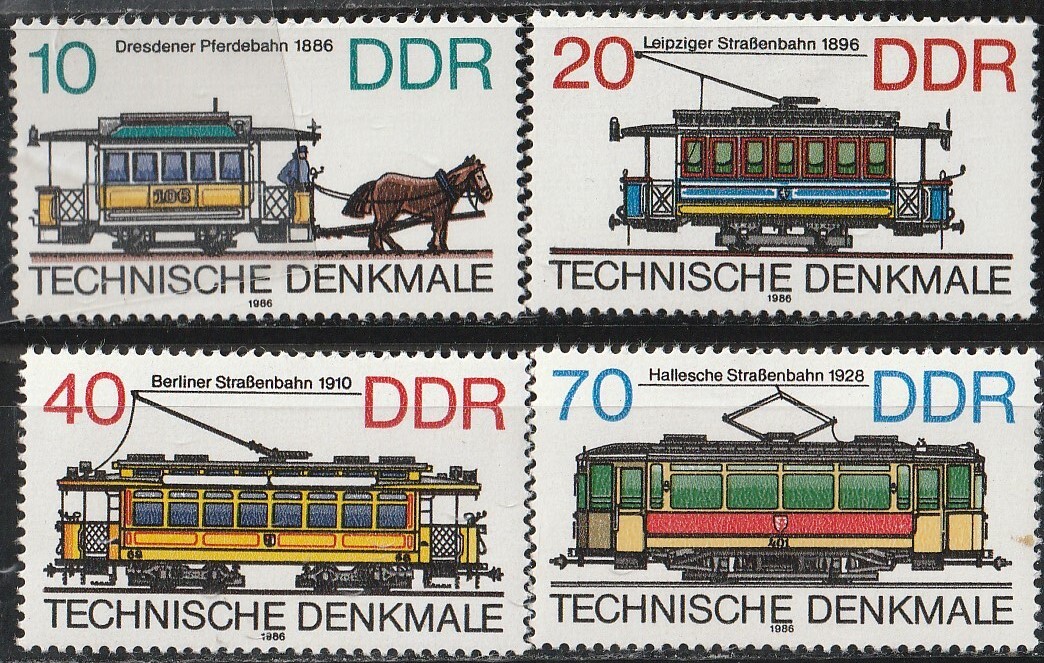 Yahoo!オークション - 東ドイツ1986＃2538－電車4完 未 ＄1.60