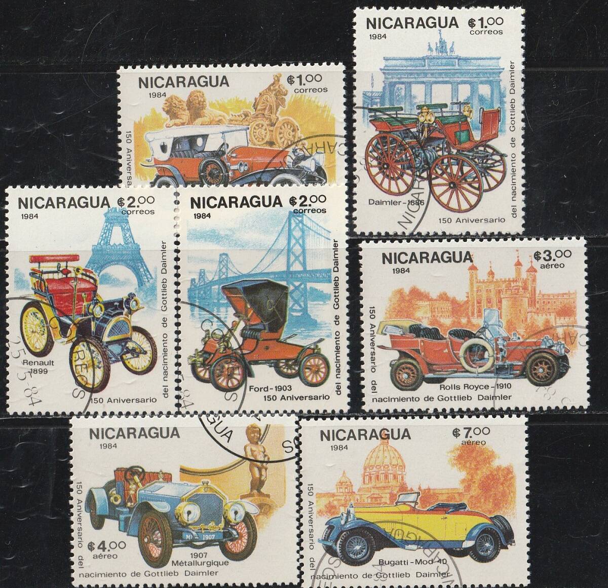 Yahoo!オークション - ニカラグア1984＃1359－自動車7完 済 ＄2.20