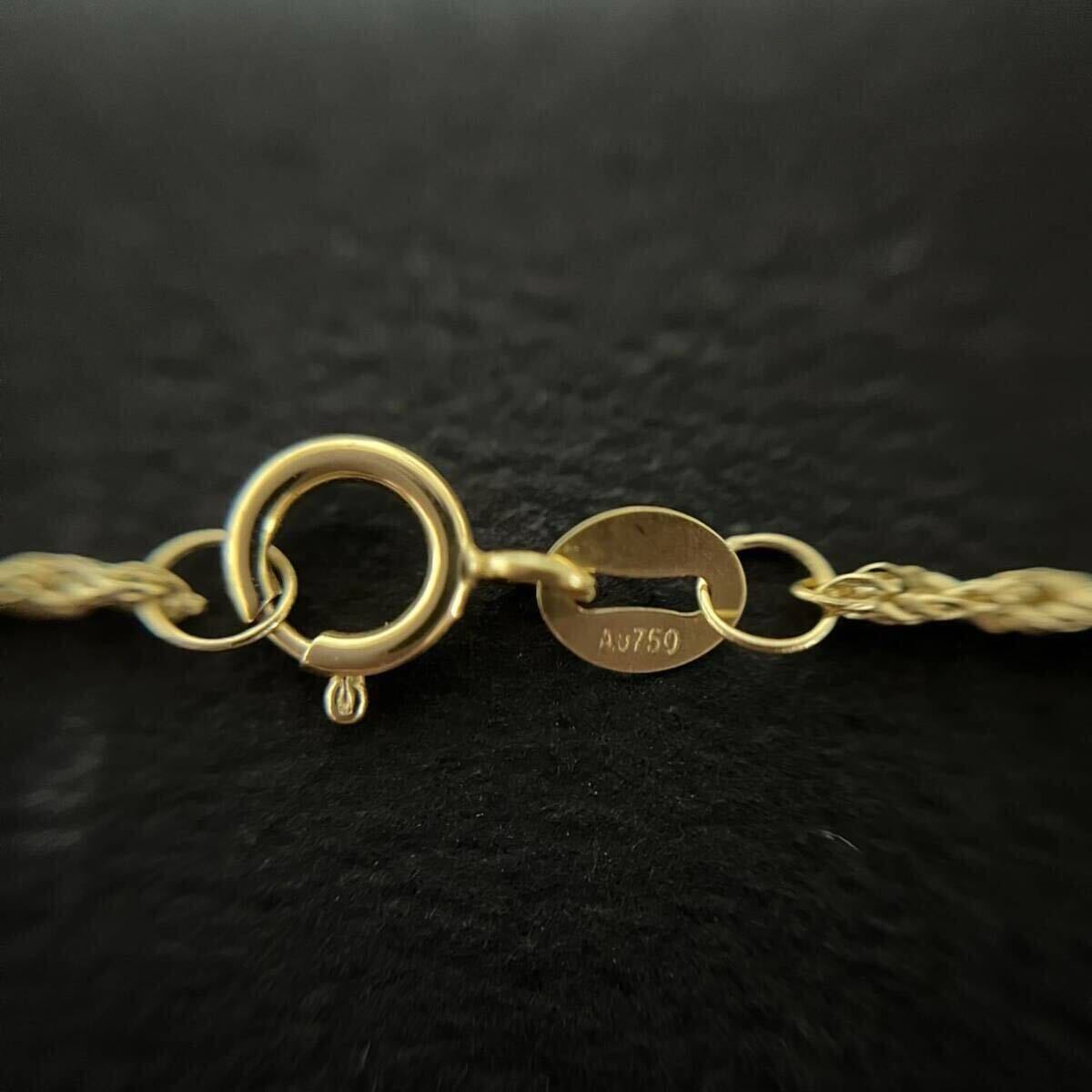 Yahoo!オークション - K18 ロープチェーンネックレス 45cm 18金イエロ...