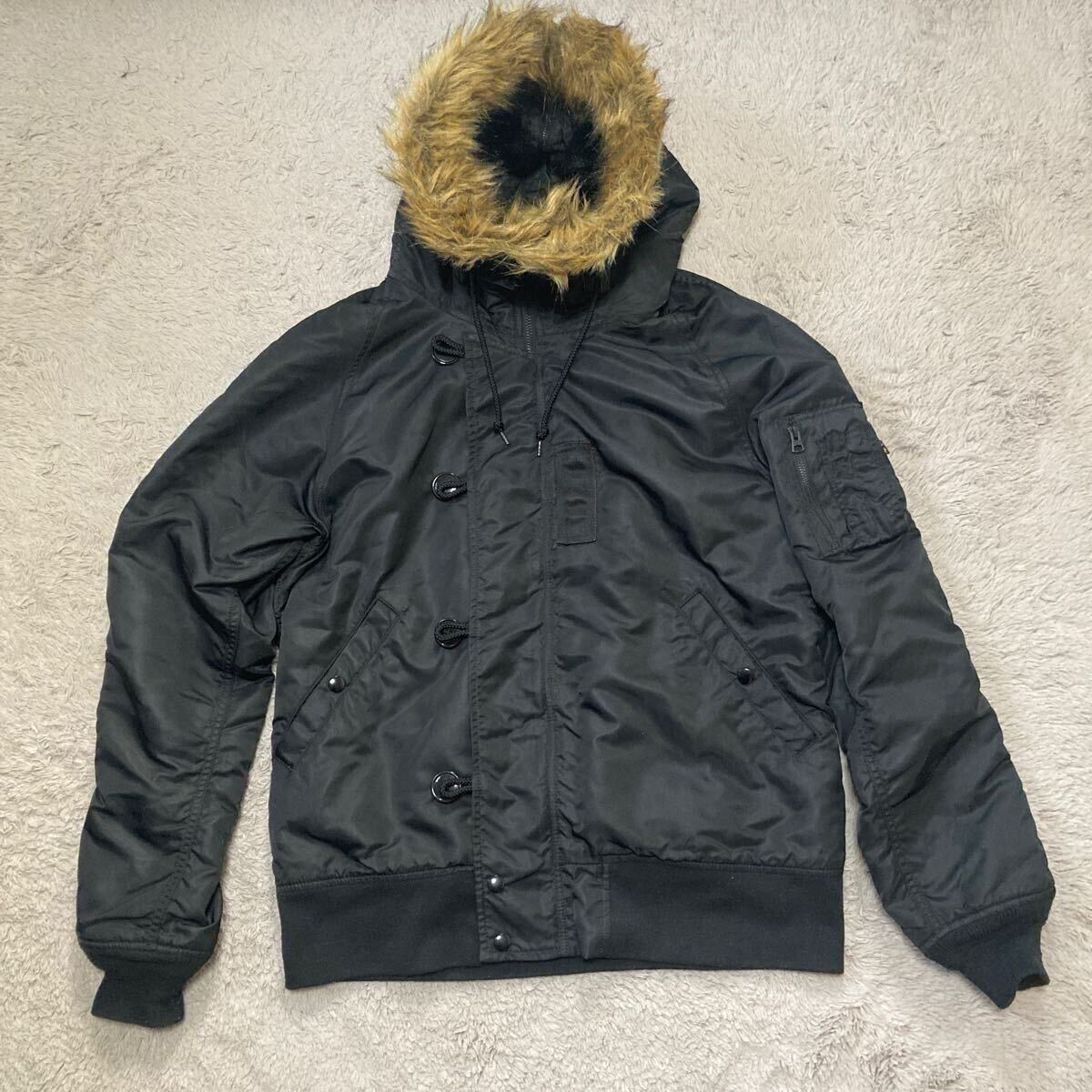 Yahoo!オークション - 美品 ALPHA N-2B フライトジャケット ブラック ...