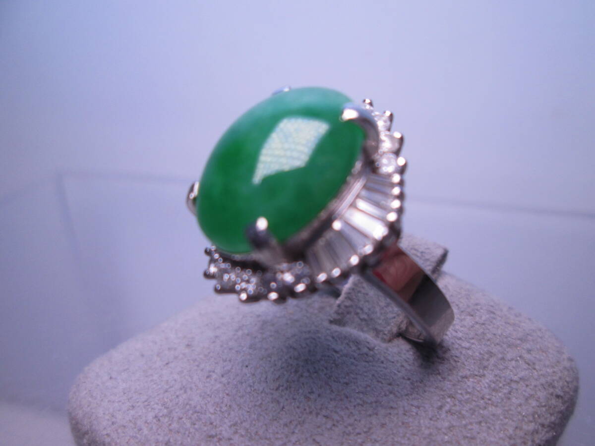 Yahoo!オークション - 【江月】PT900 本翡翠 6 58CT 天然ダイヤモンド ...