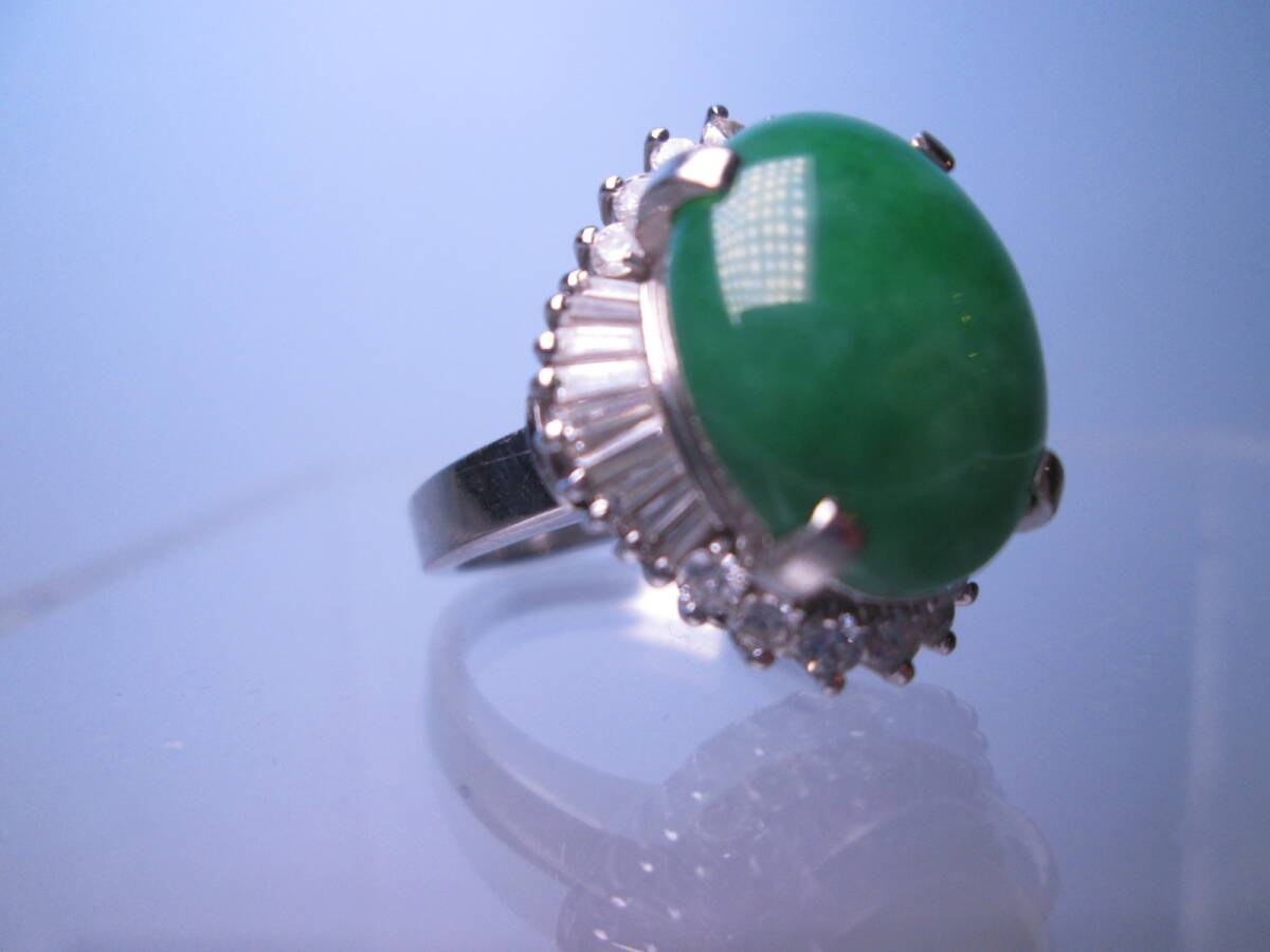 Yahoo!オークション - 【江月】PT900 本翡翠 6 58CT 天然ダイヤモンド ...