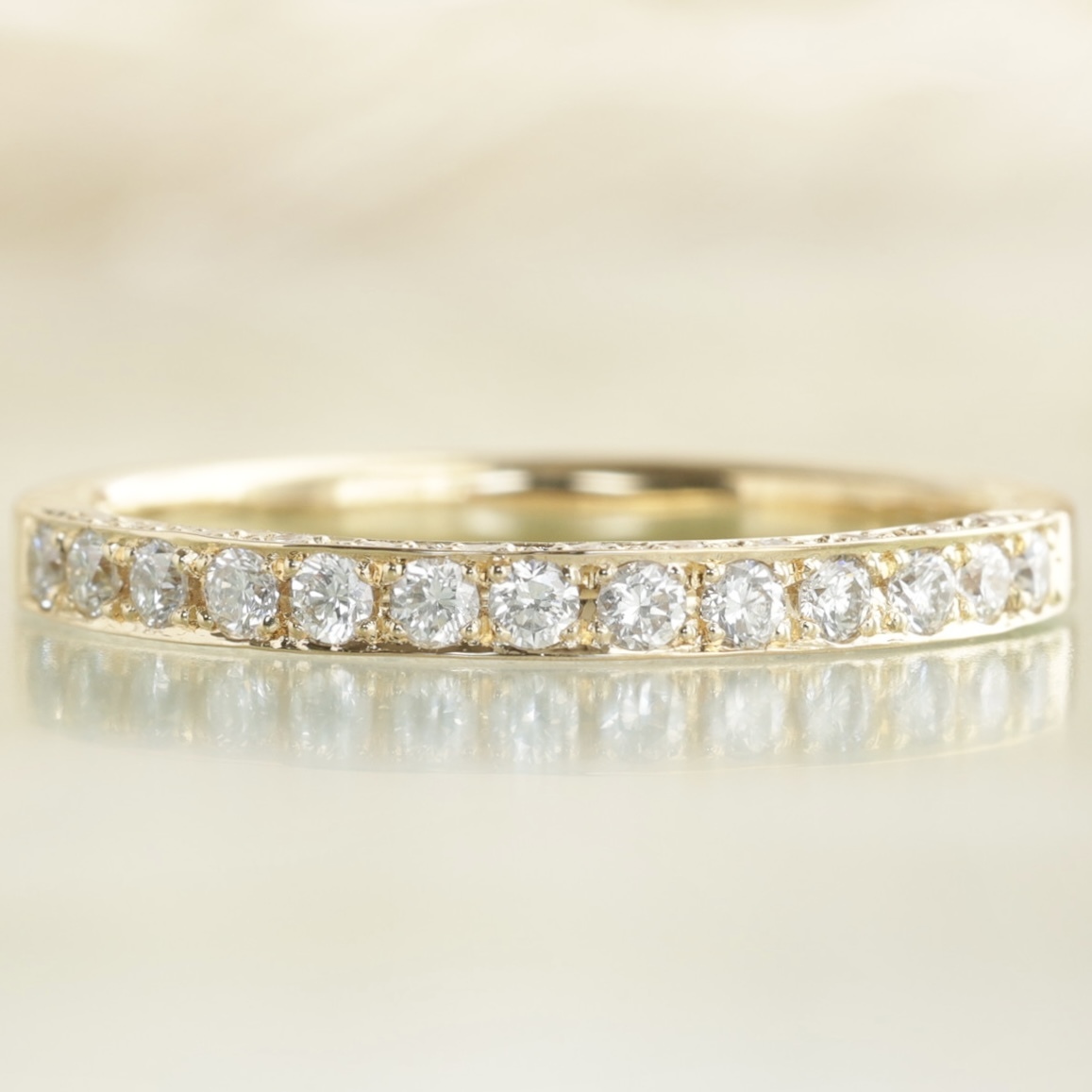 Yahoo!オークション - K18 YG 銀座田中 ダイヤモンド 0.27ct リング ハ...