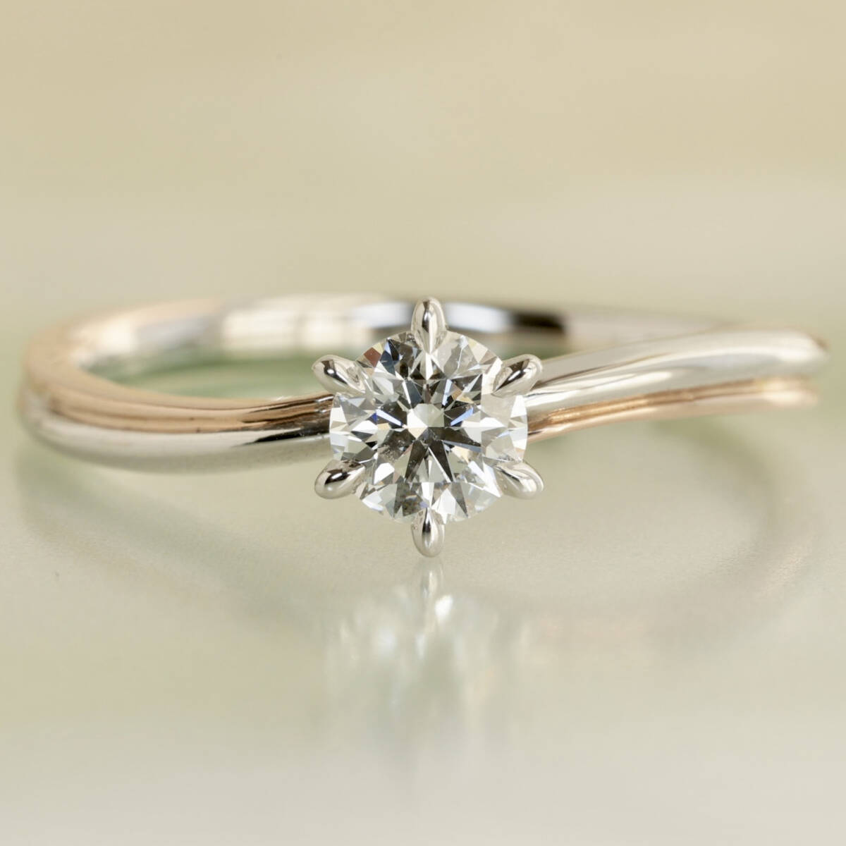 Yahoo!オークション - Pt900 K18 PG ケイウノ ダイヤモンド 0.303ct リ...