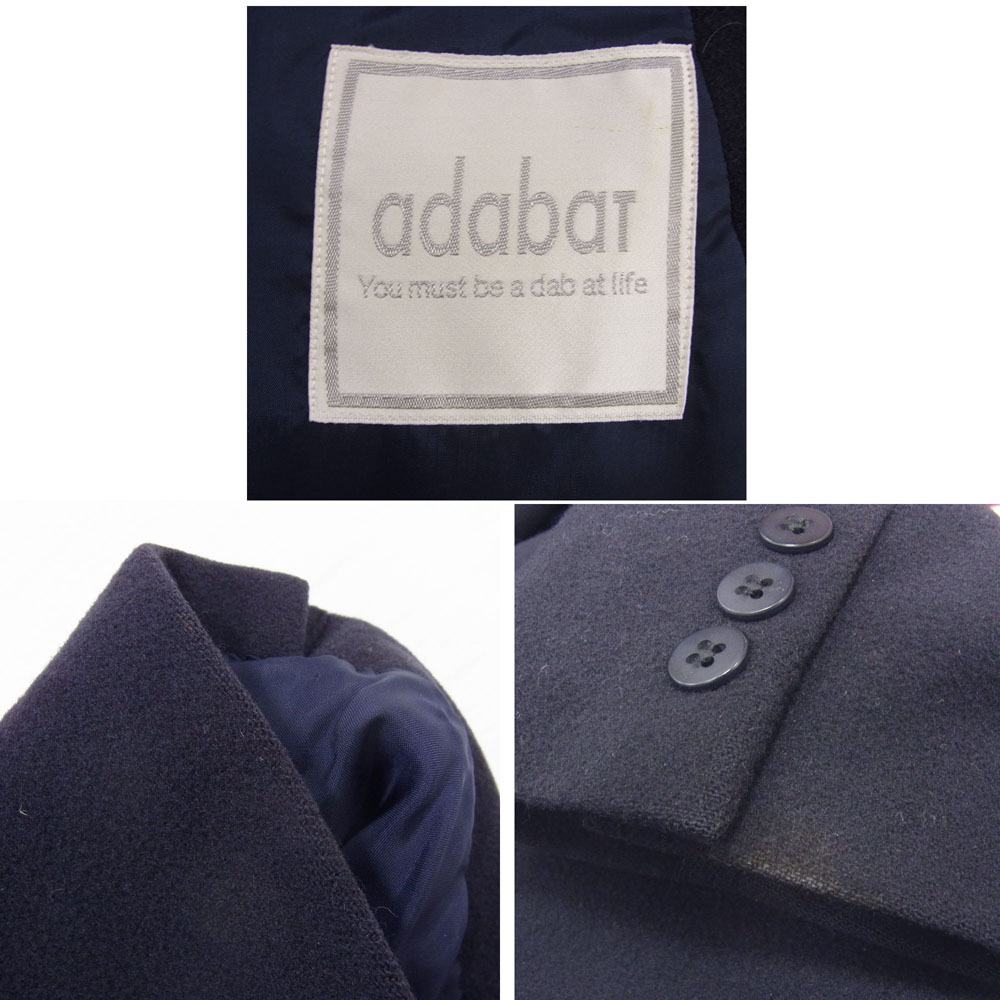 Yahoo!オークション - 定価5万円 adabat アダバット カシミヤ 紺ブレ ...