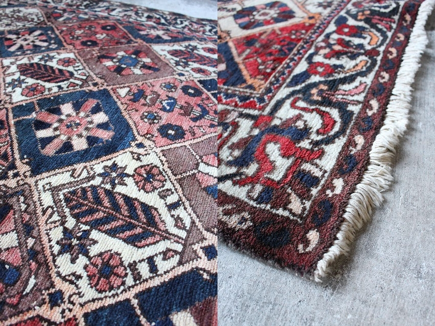 Yahoo!オークション - アンティーク フランス ラグ [oje-1057] 絨毯 敷...