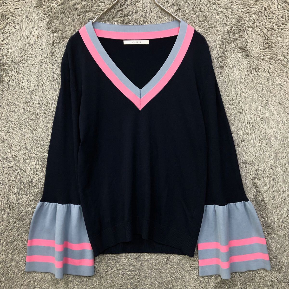 Yahoo!オークション - UTERQUE ウテルケ ニット セーター ネイビー 紺...