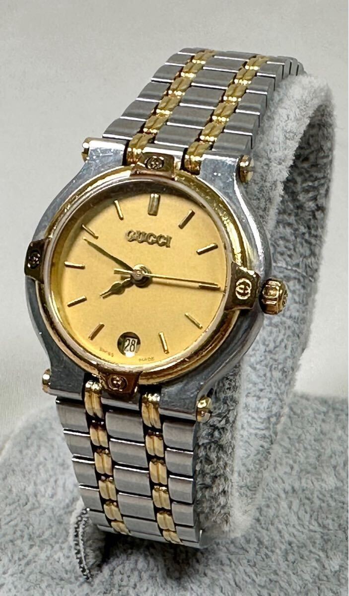Yahoo!オークション - 1円〜 GUCCI グッチ 9000L QZ クオーツデイト 3...