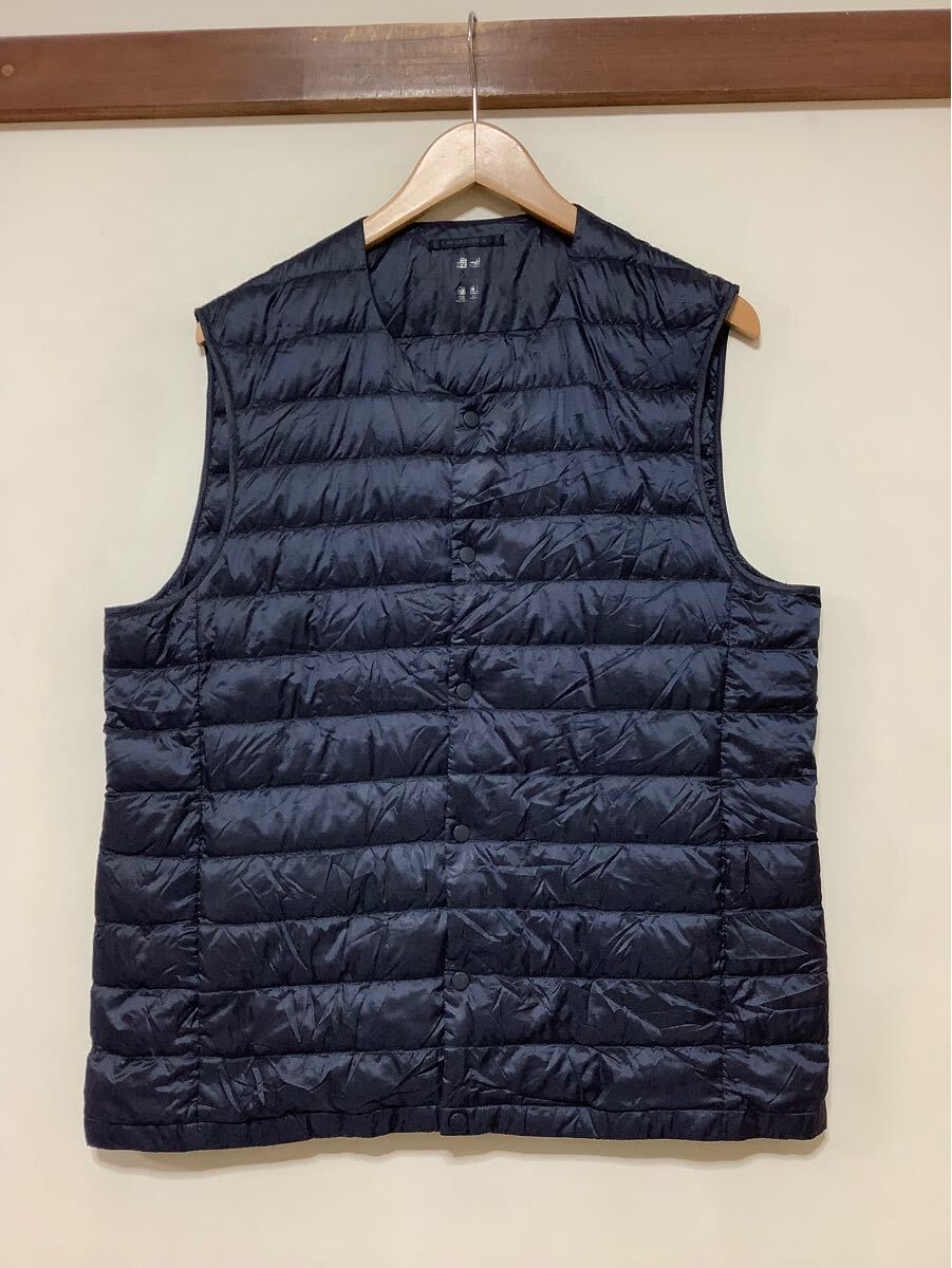 る1467 UNIQLO ノーカラー ウルトラライトダウンベスト Mサイズ相当 メンズ ネイビー Vネック 軽量ダウン インナーダウン コンパクトダウン(Mサイズ)｜売買されたオークション情報 ...