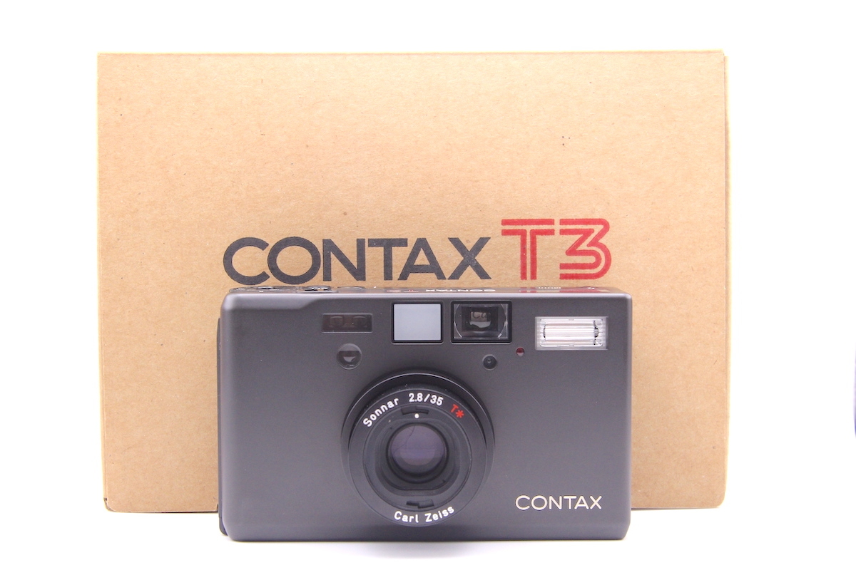 Yahoo!オークション - CONTAX T3 後期型 ダブルティース チタンブラッ...