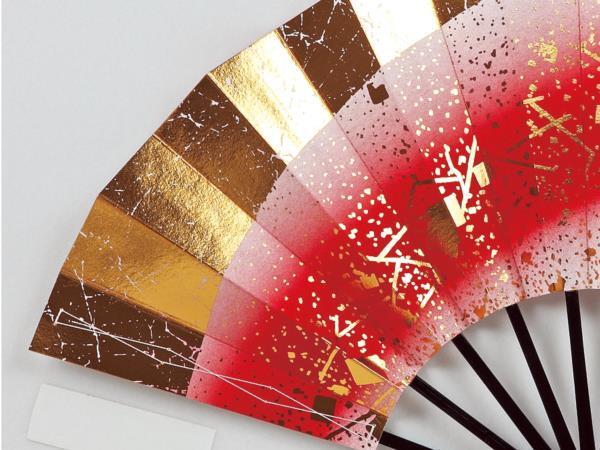 Yahoo!オークション - 9064 舞扇子 日本舞踊 踊り用 29cm 赤 金箔 黒塗...