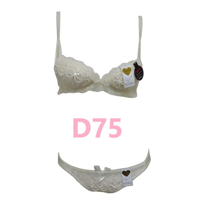 Yahoo!オークション - D75/M・アイボリー ブラジャー＆ショーツ「マジ...