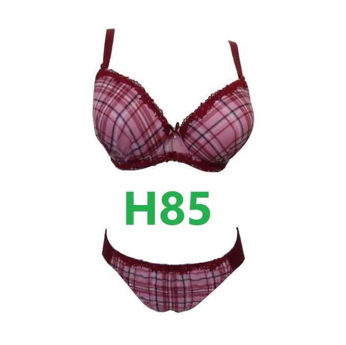 Yahoo!オークション - H85/LL・レッド ブラジャー＆ショーツ チェック...