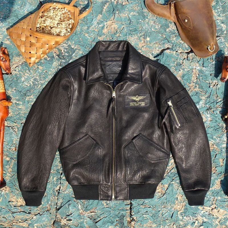 Yahoo!オークション - メンズ 革ジャン 最上級 羊革 45P フライトジャ...