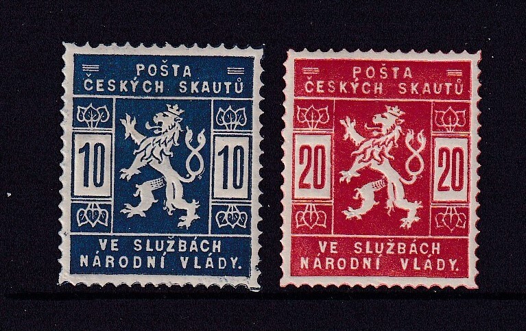 Yahoo!オークション - チェコスロバキア切手 1918 獅子2種