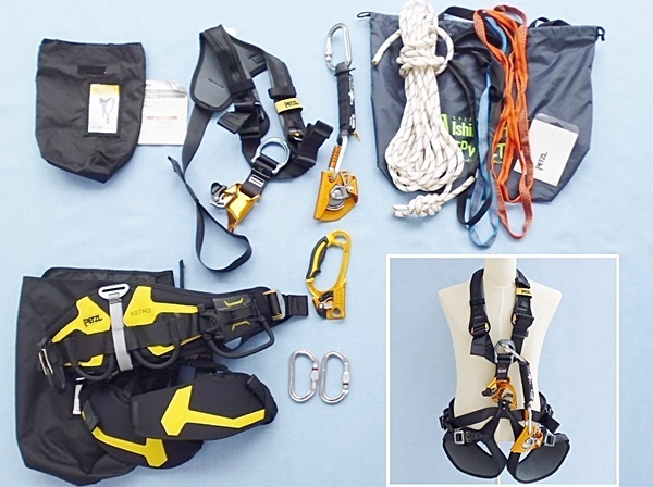 S12 PETZL ペツル 高所 墜落制止用器具 アストロ シット ファスト＋トップ クロール 他 ロープなど まとめて フル ハーネス セット(ロッククライミング)｜売買されたオークション ...