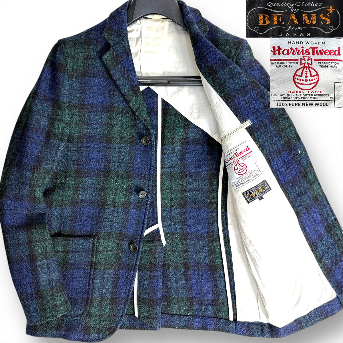 Yahoo!オークション - J7381 良品 ビームスプラス ハリスツイード ブラ...