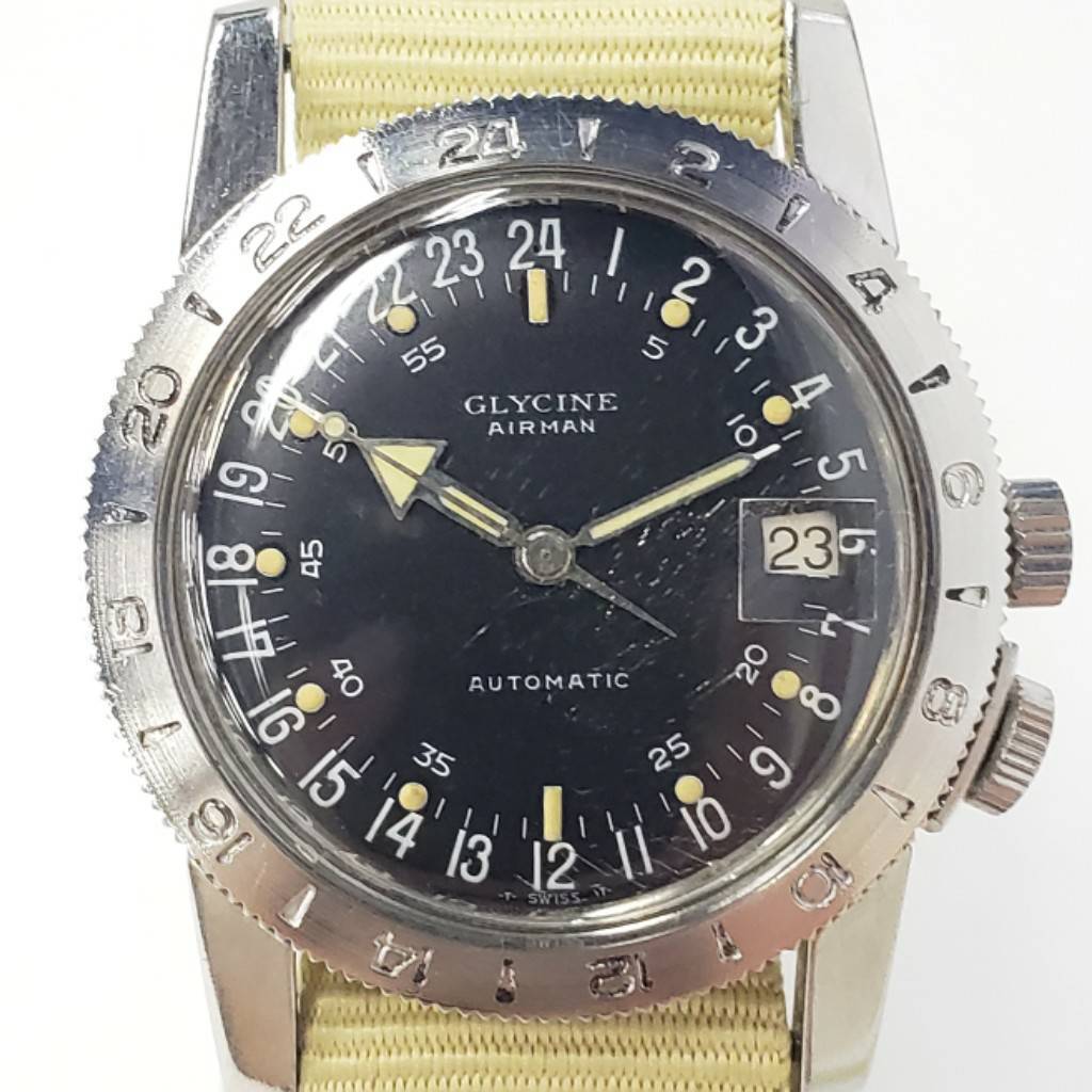 Yahoo!オークション - x/x/M114-635 GLYCINE 腕時計 AIRMAN AUTOMATIC ...