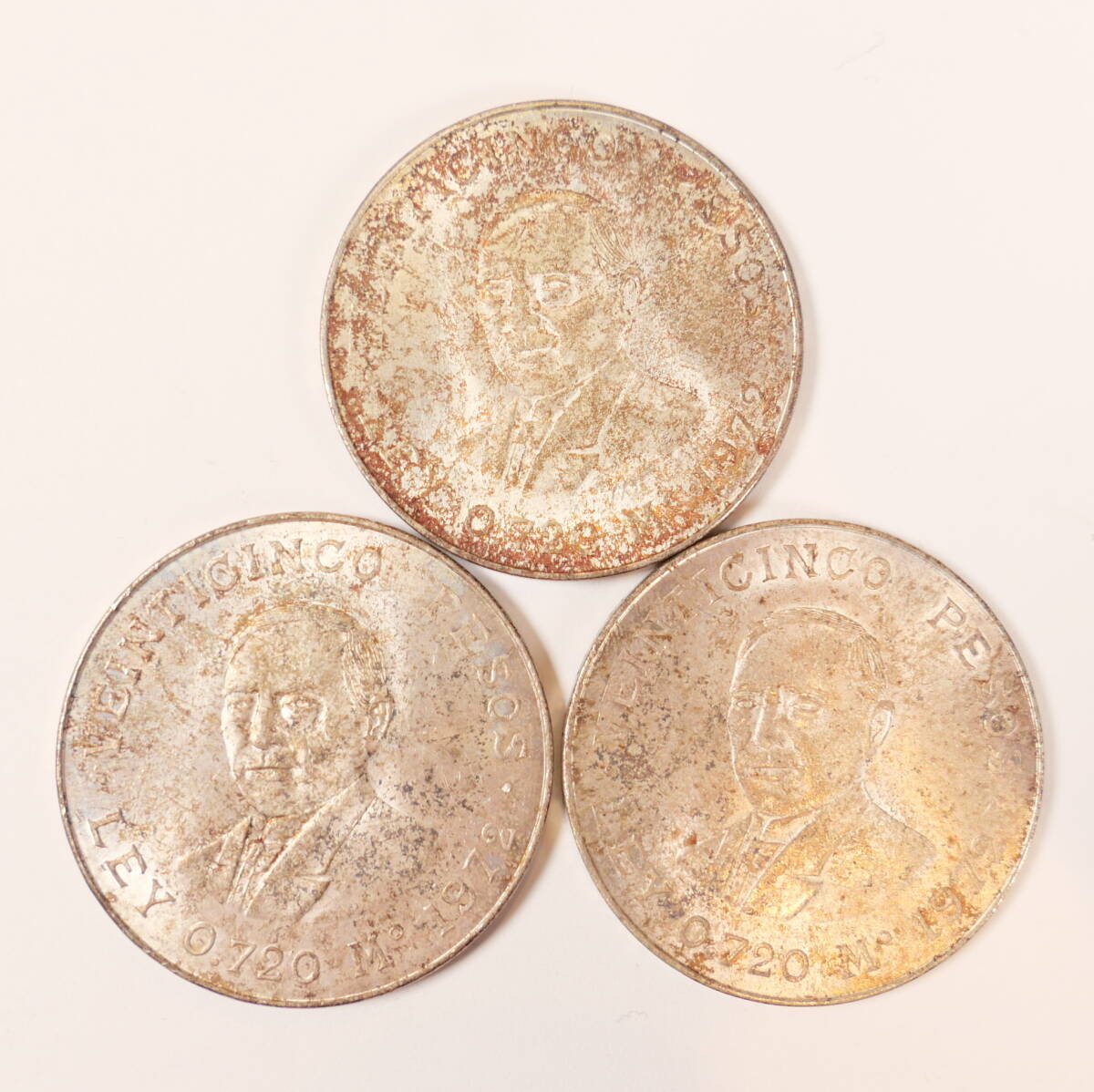 海外コイン VEINTICINCO PESOS メキシコ 1972 シルバー 銀貨 径38mm 22g 3枚(ラテンアメリカ)｜売買されたオークション情報、yahooの商品情報をアーカイブ公開 ...