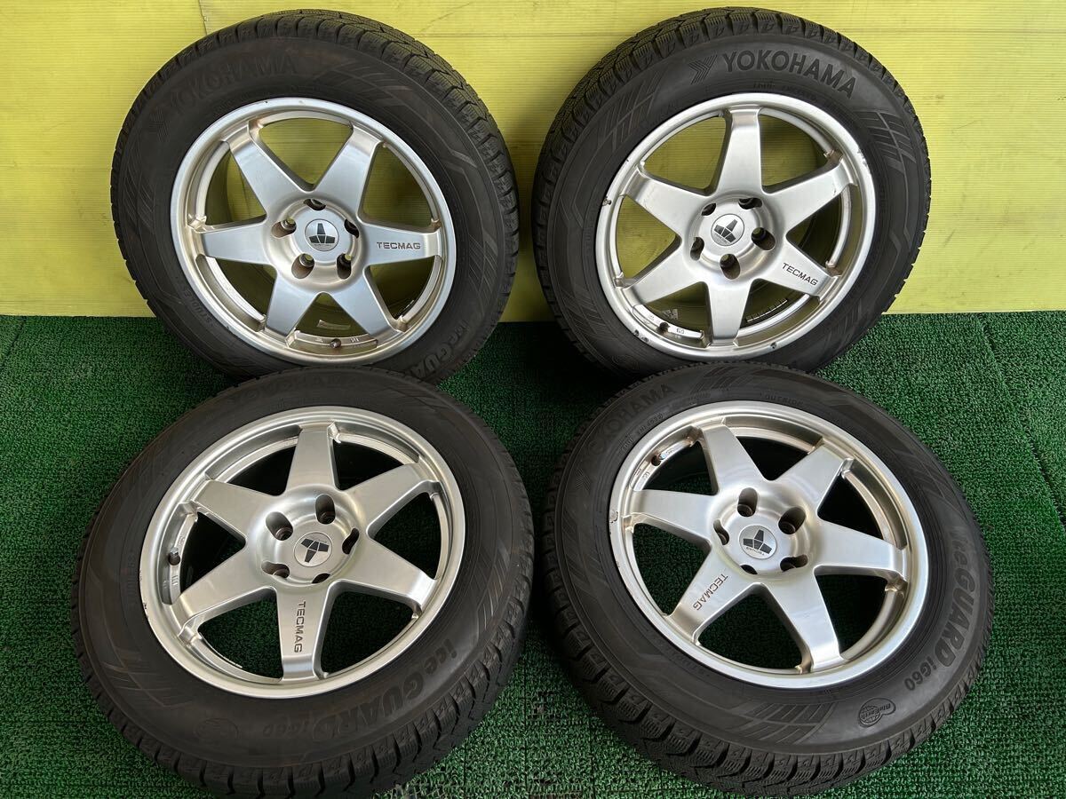 225/55R17 2022年スダットレス ヨコハマiceGUARD IG60 タイヤアルミセット TECMAG アルミホイール 5穴 PCD120 ET+35 17×8J ハブ72.5mm ...