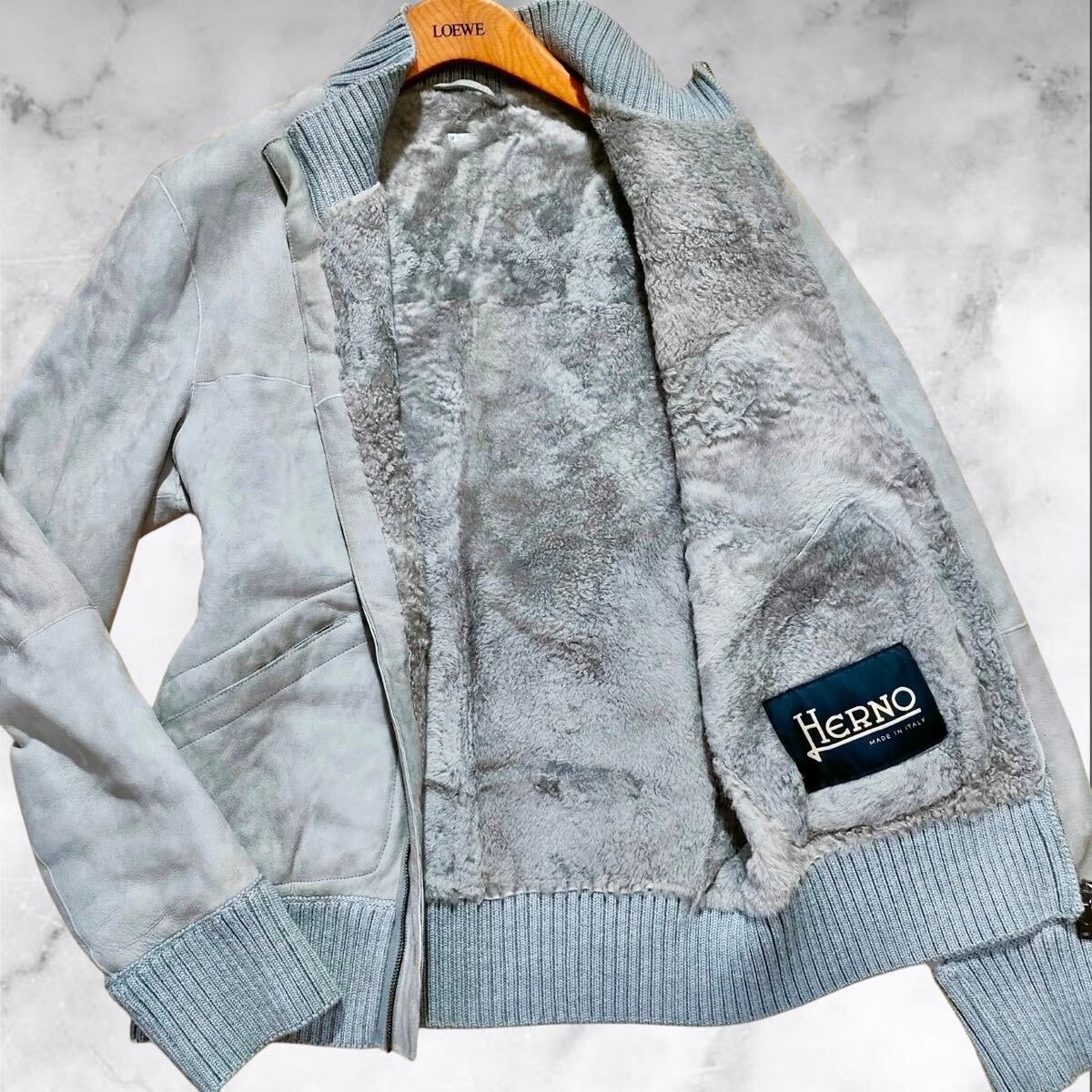 幻の逸品 超弩級 ヘルノ HERNO 一生もの これ以上なし スエードラムレザージャケット 羊革 リアルファー 毛皮 ブルゾン グレー 48(毛皮、ファー)｜売買されたオークション情報 ...
