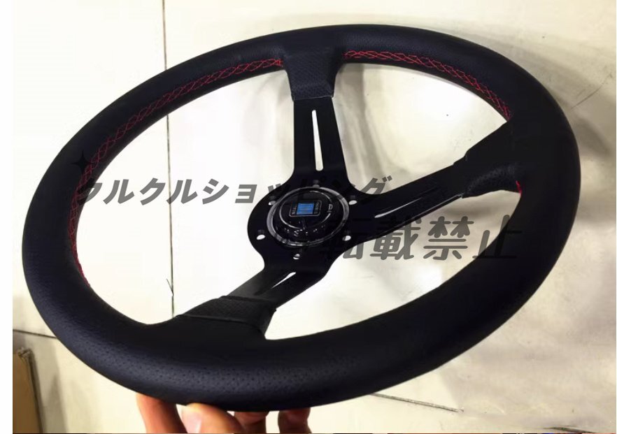 Yahoo!オークション - 14インチ NARD レザー レーシングステアリングホ...