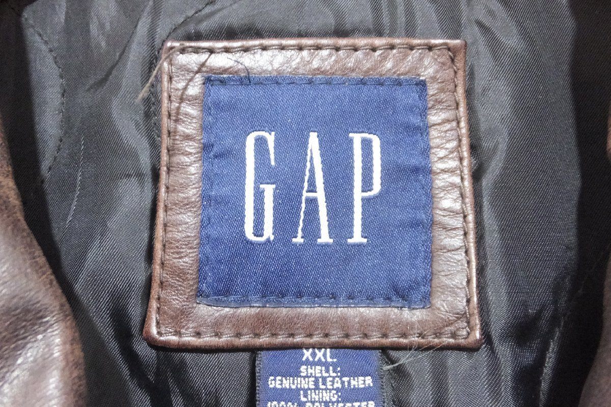 Yahoo!オークション - 90s 00s OLD GAP オールドギャップ 革ジャン レ...