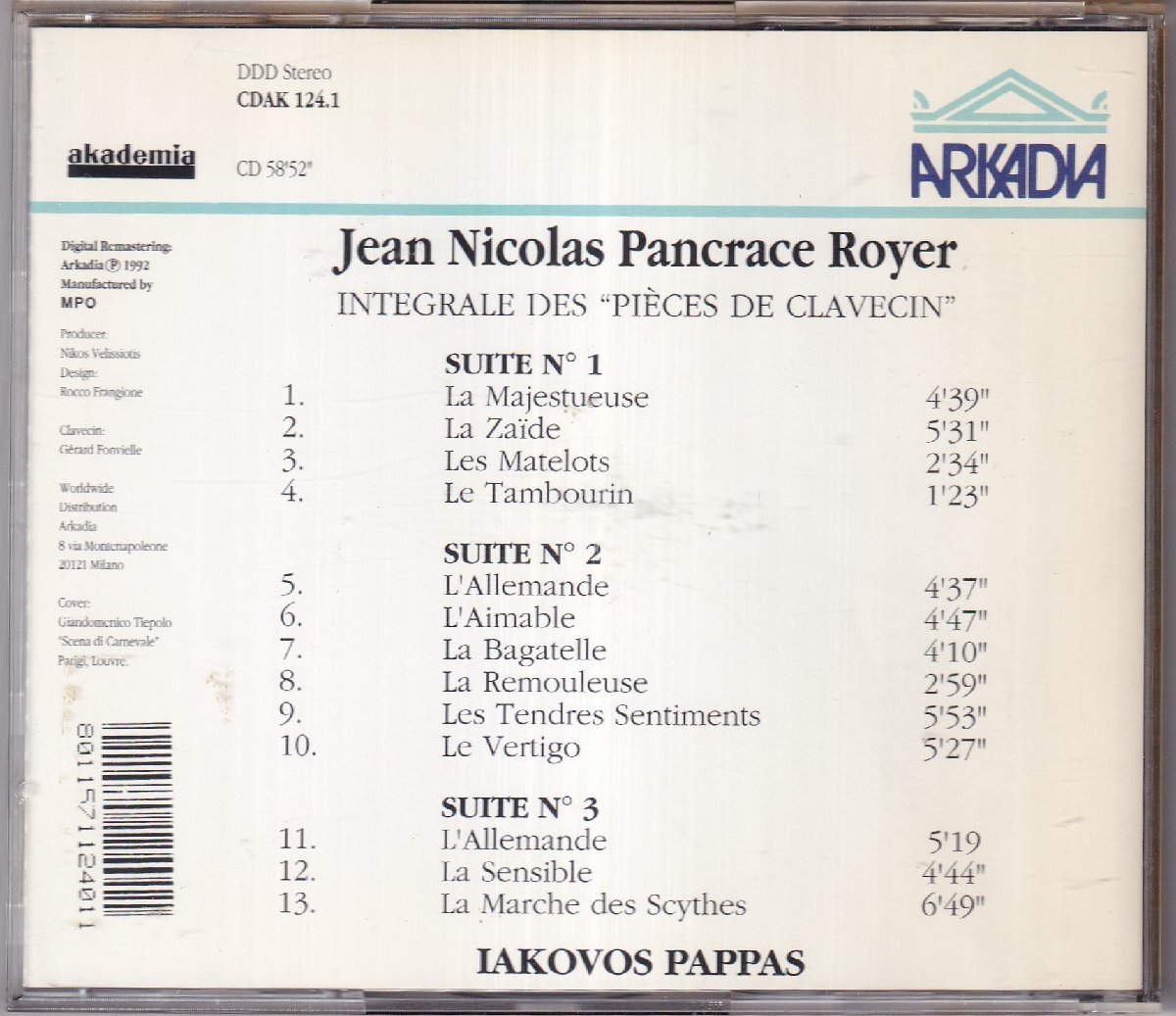 Yahoo!オークション - ARKADIA パンクラス・ロワイエ クラヴサン小品集...