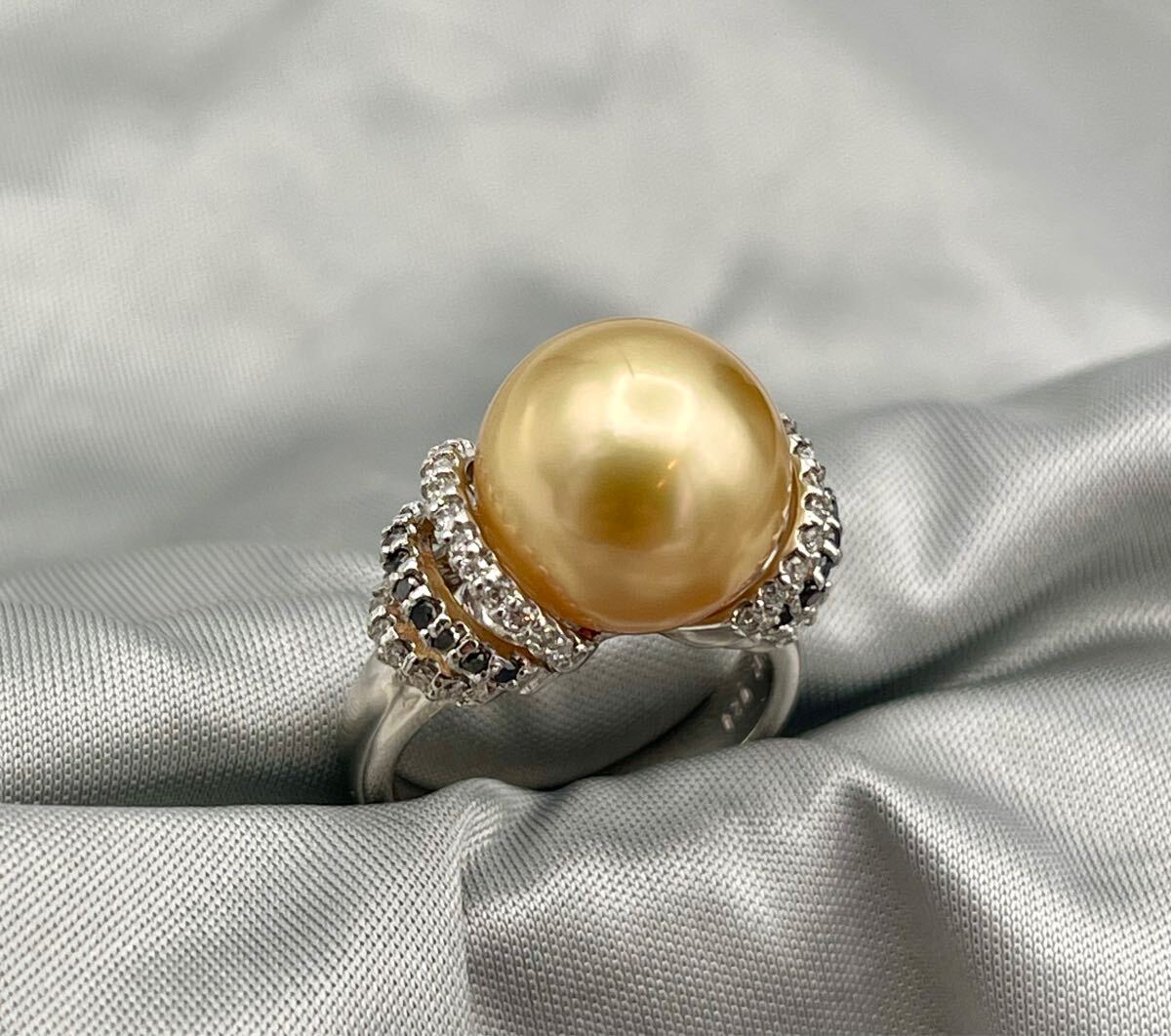 Yahoo!オークション - pt900 プラチナ ゴールデンパール ダイヤモンド ...
