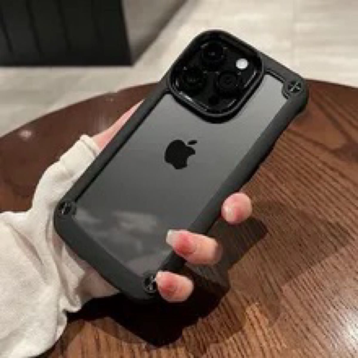 iPhone15ケース クリア ブラック 耐衝撃 高級感 ブラック クリア iPhone15ケース クリア ブラック 耐衝撃 高級感 ブラック クリア