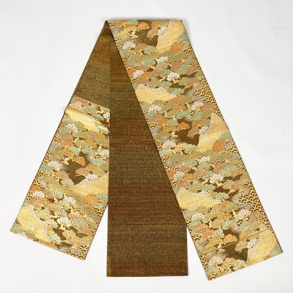 Yahoo!オークション - 1円〜 袋帯 ねん金綴錦 桝屋高尾 彩松づくし 刺...