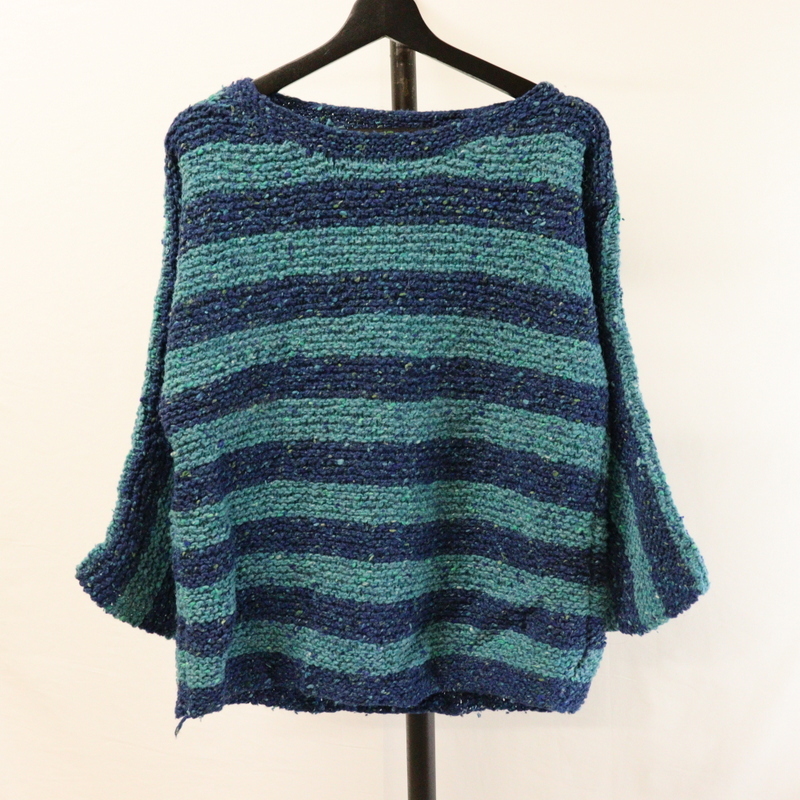 Yahoo!オークション - f827 80sビンテージ ボーダー柄 アクリルニット...